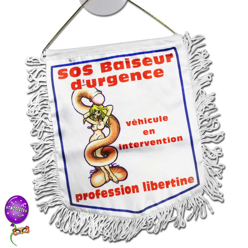 Fanion humour SOS baiseur d'urgence - Atmosfêtes