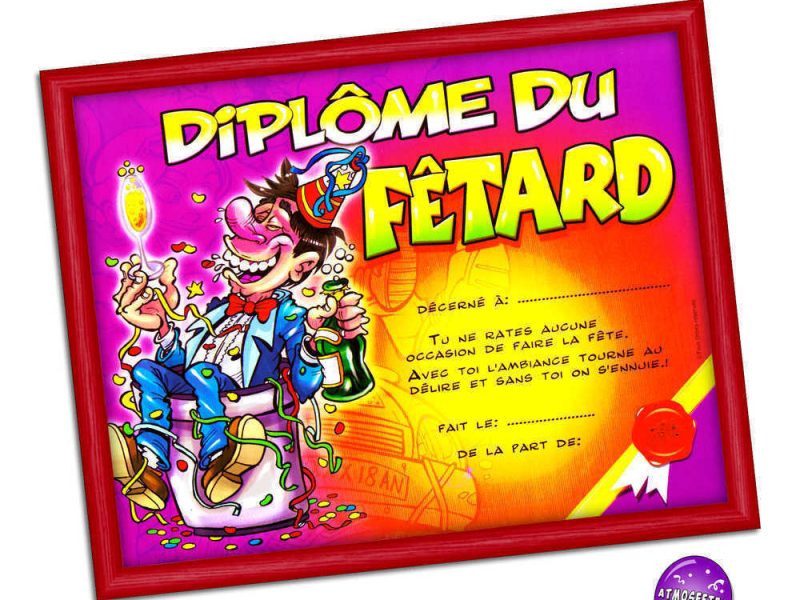 Diplôme humour - Jeunes mariés - Atmosfêtes